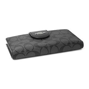 Coach | Bags | Coach Signature Color Block Long Wallet Black Black ...